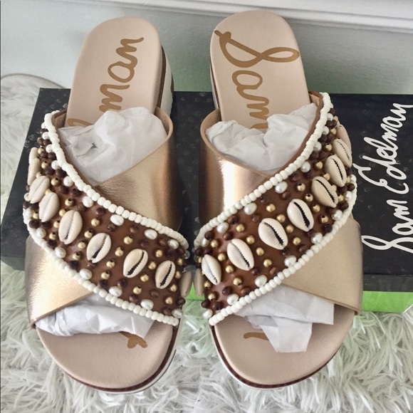 Sam Edelman | Shoes | Sam Edelman Austen Gold Shellspearls Embellished ...